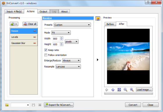 XnConvert: Batch Image Editing, Resize And Convert